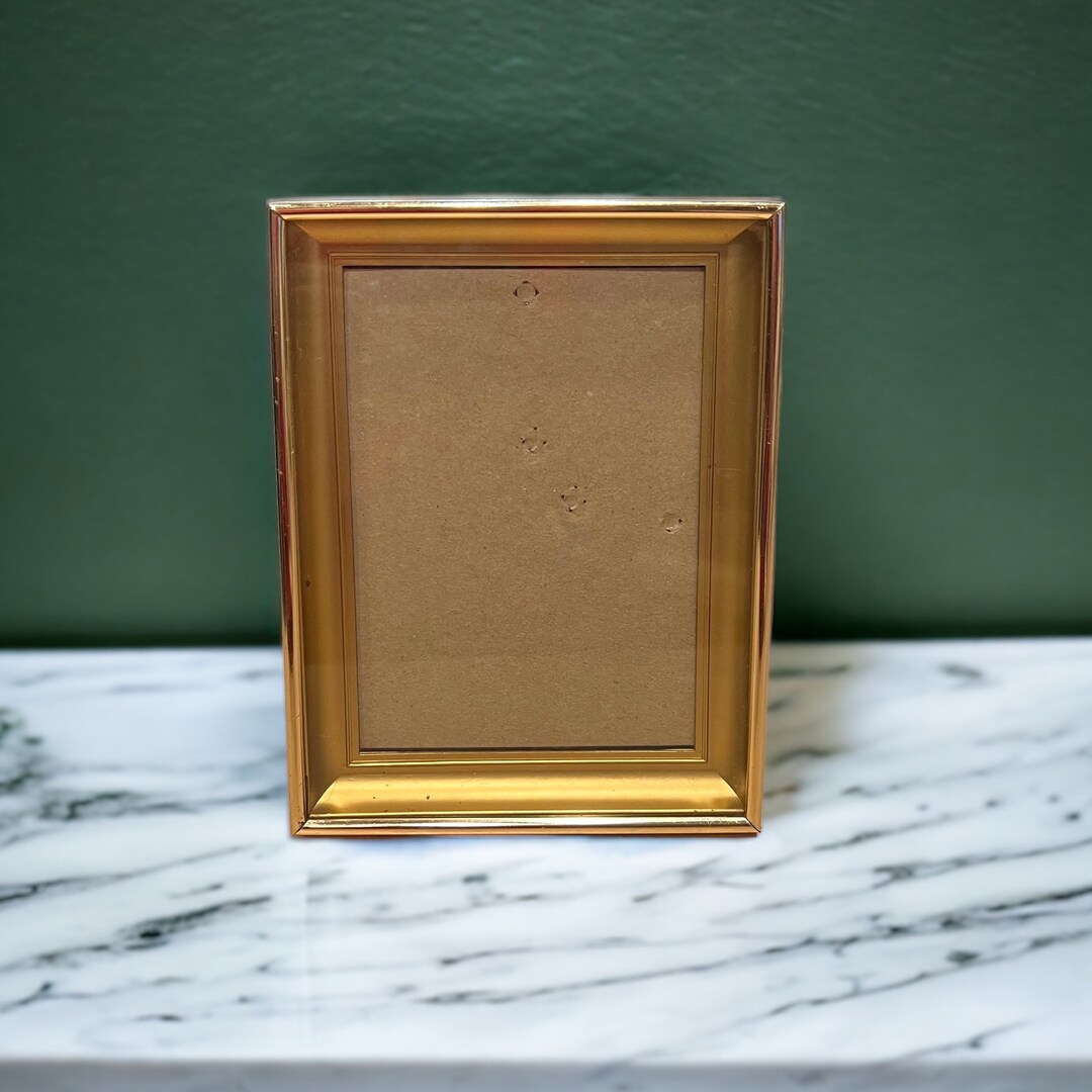 Vintage 5x7 Gold Metal Shadowbox Frame With Rectangle Mat, Ornate Retro ...