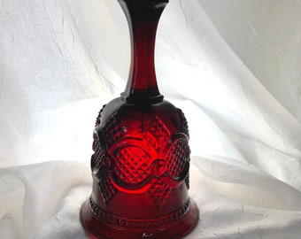 Red Glass Bell - Etsy