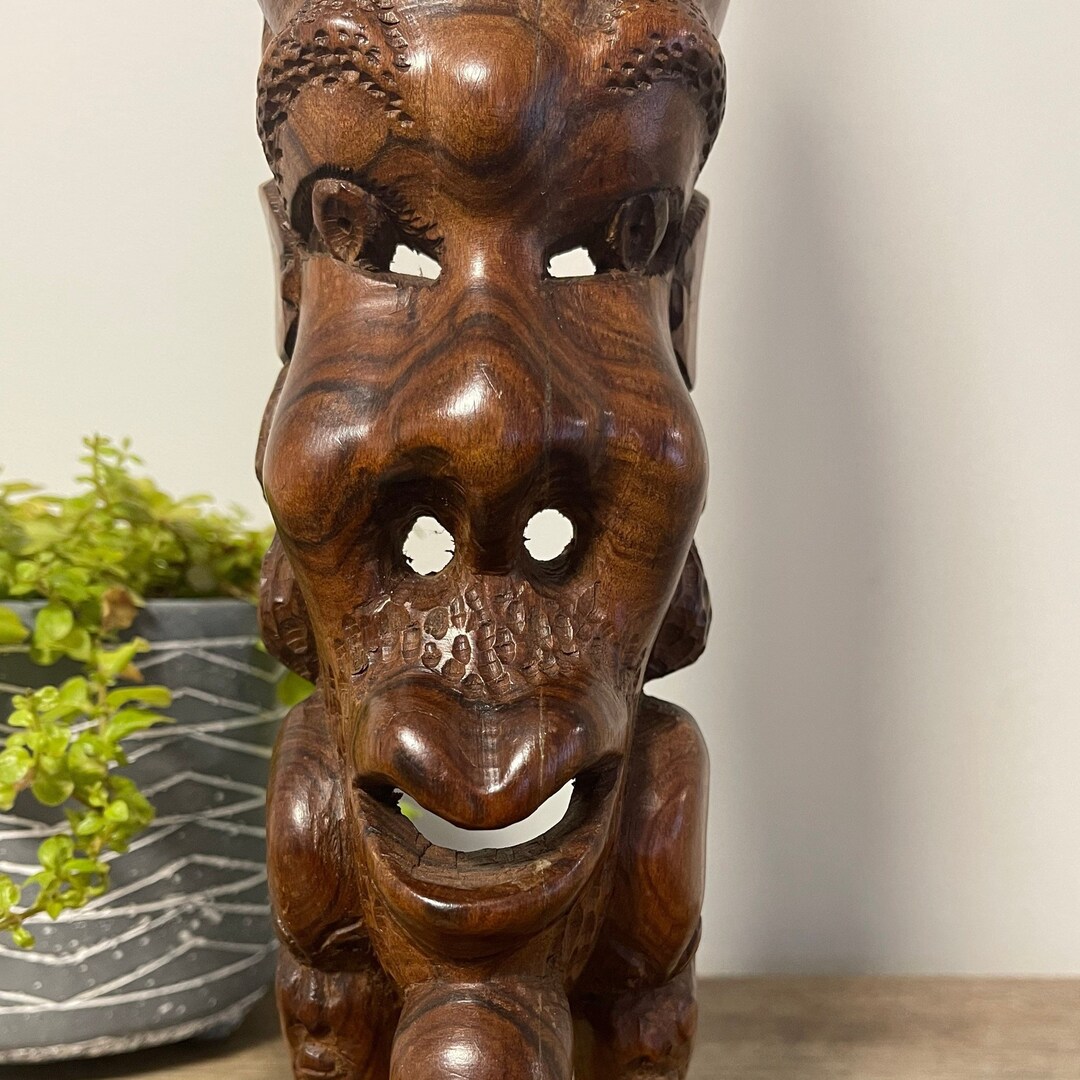 Traditional African Mask - Mozambique - Handmade - Hand Carved Wood ...