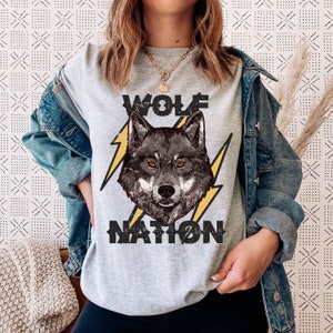 Wolf Nation Shirt, Wolves Tshirt, Wolf School Shirt, Wolf Mom, Go ...