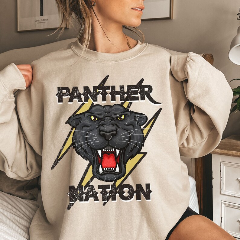 Panther Sweatshirt School Spirit Sweatshirts Panther Mascot - Etsy