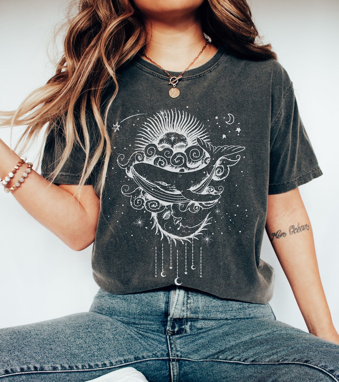 Celestial Shirt, Whale Shirt, Moon Shirt, Sun Tshirt, Astrology Shirt ...