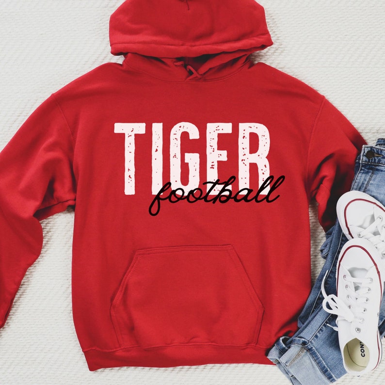 Tigers Football Tigers Hoodie Mascot Sweatshirt School - Etsy