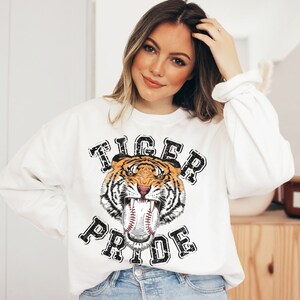 Tiger Baseball Sweatshirt, Tigers Baseball Shirt, Game Day Sweatshirt, Tiger Mascot Shirt, Tiger ...
