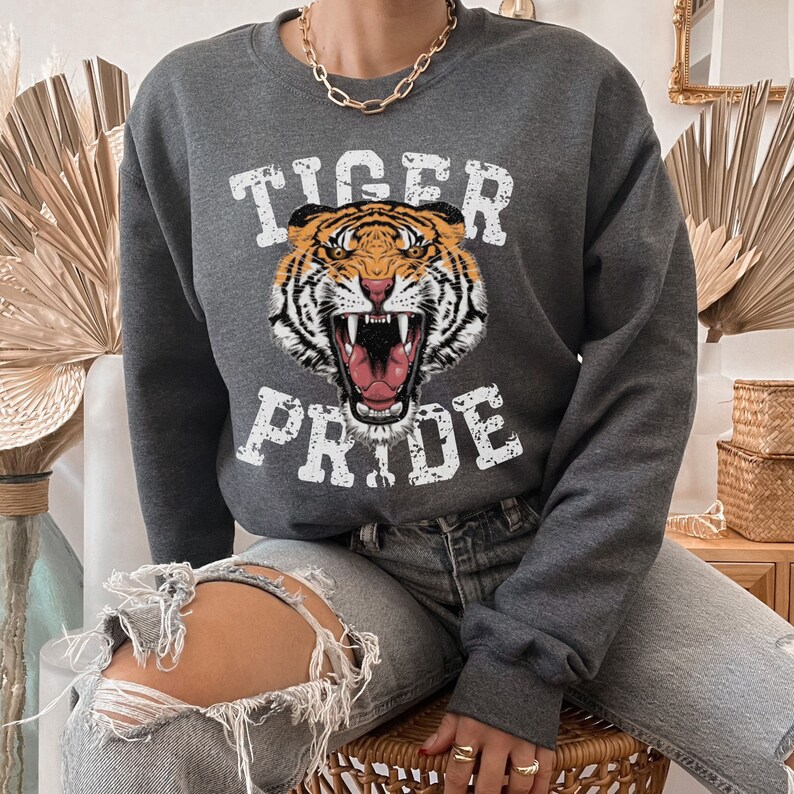 Tigers Sweatshirt Tiger Shirt Tiger Pride Retro School - Etsy