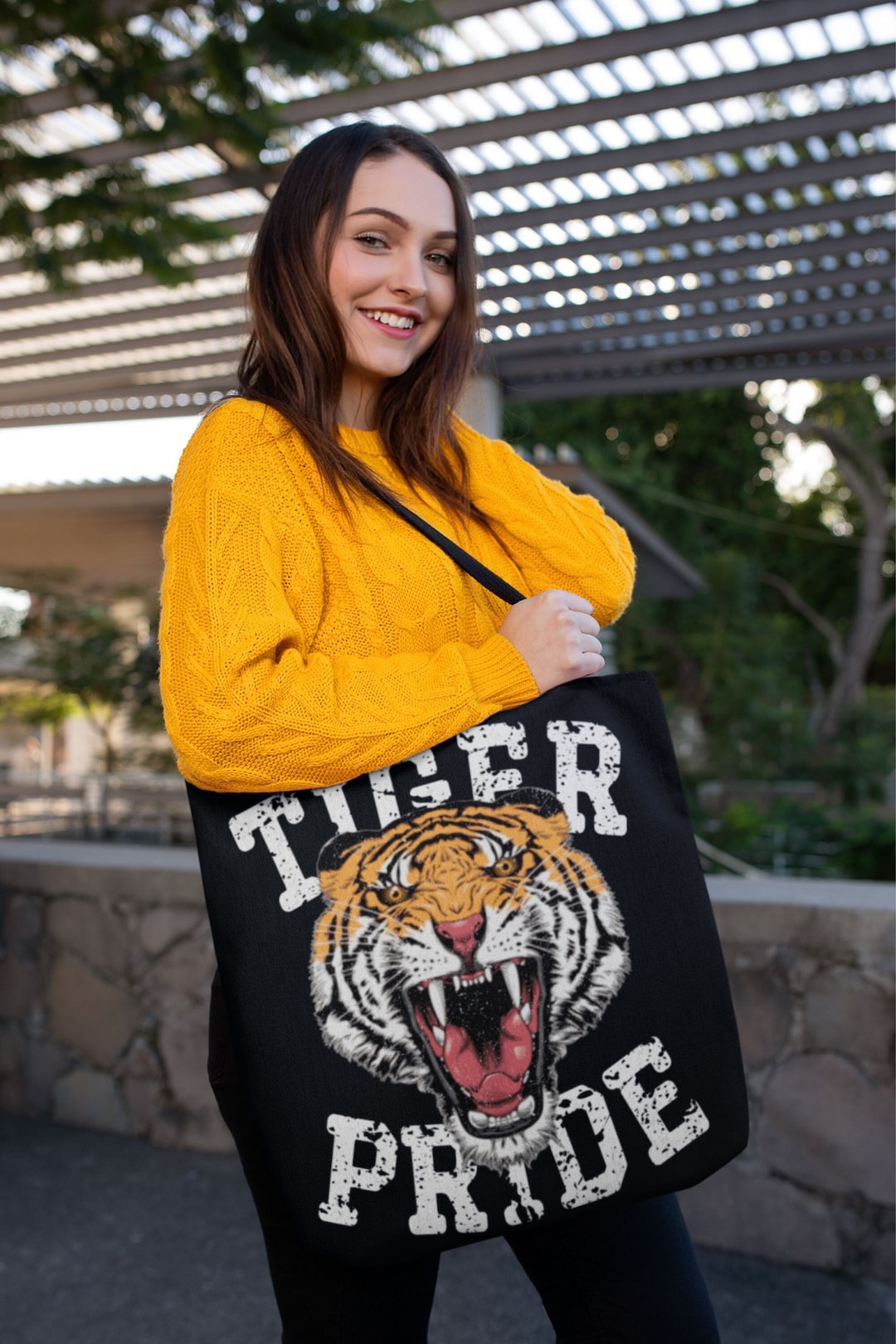 Tiger Tote Bag, Tiger Mascot Gift, Tiger Mom Gift, School Spirit Gear ...