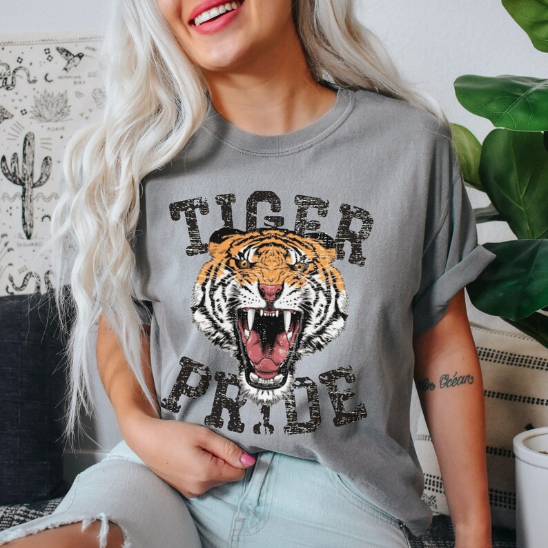 Tigers Shirt Tiger Tshirt Tiger Pride Tee Retro School - Etsy