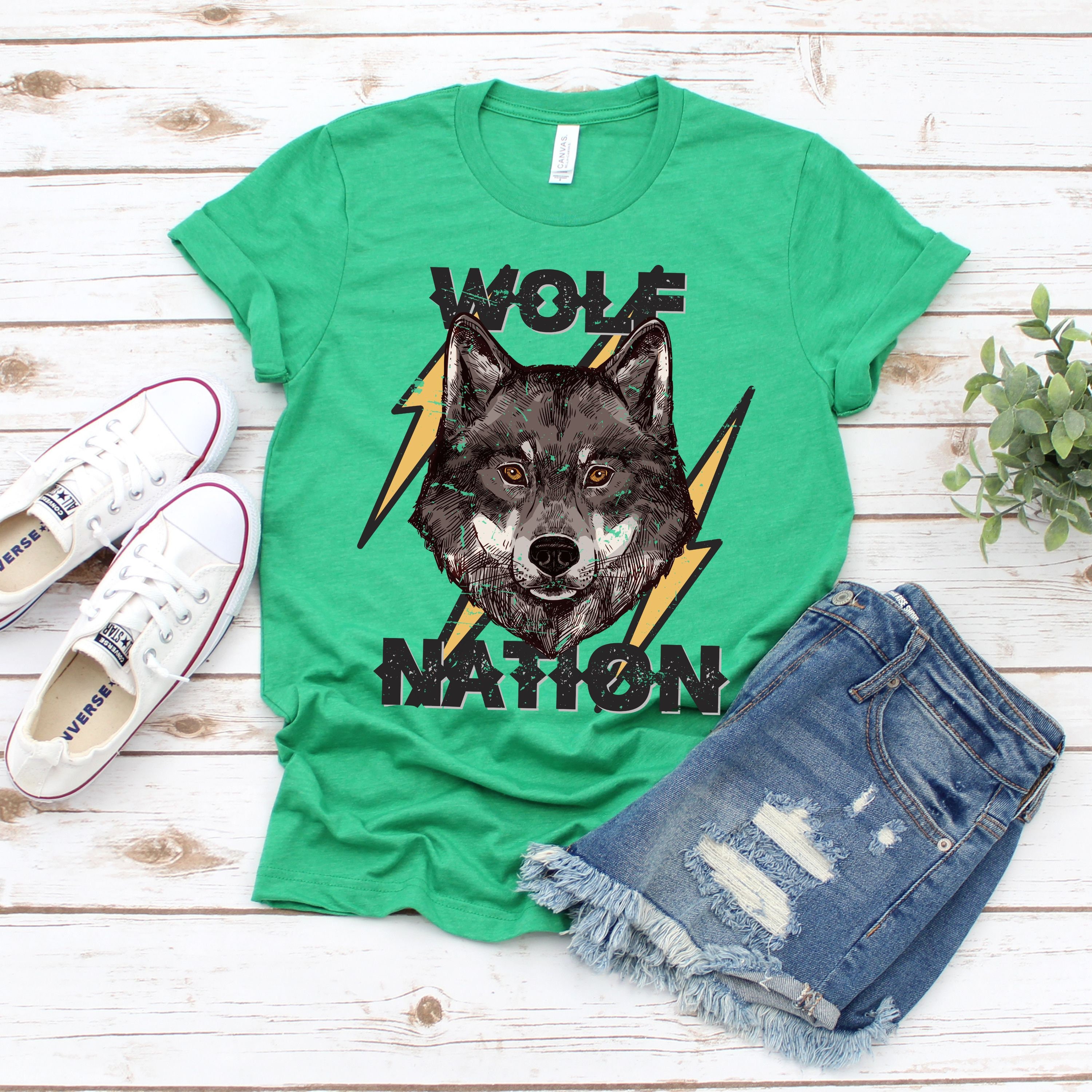 Wolf Nation Shirt, Wolves Tshirt, Wolf School Shirt, Wolf Mom, Go ...