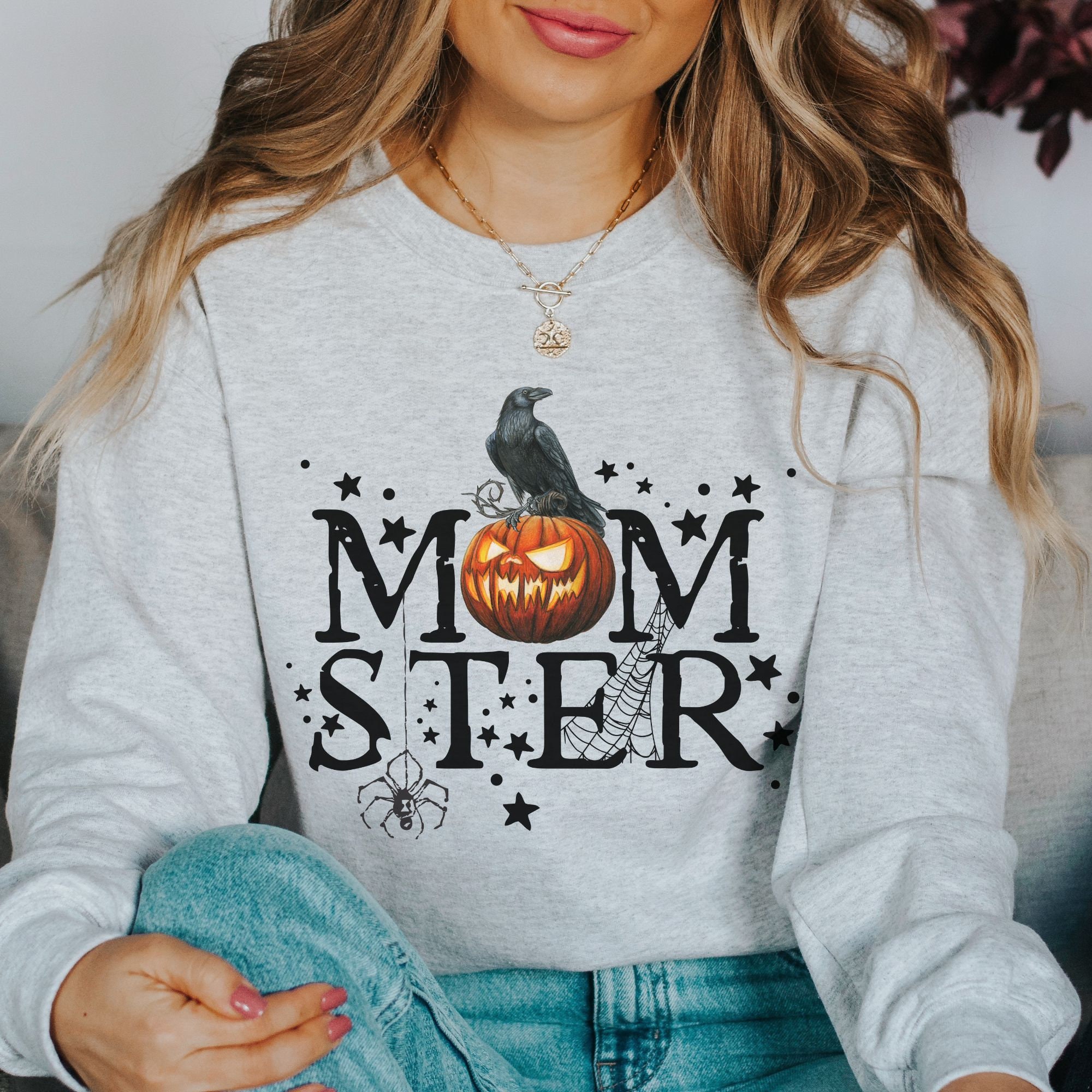 Momster Sweatshirt, Halloween Mom Sweatshirt, Women Halloween Shirt ...
