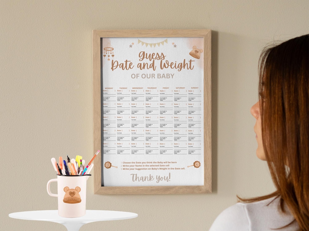 Guess the Baby’s Birth Date & Weight Game – Baby Shower Printable ...