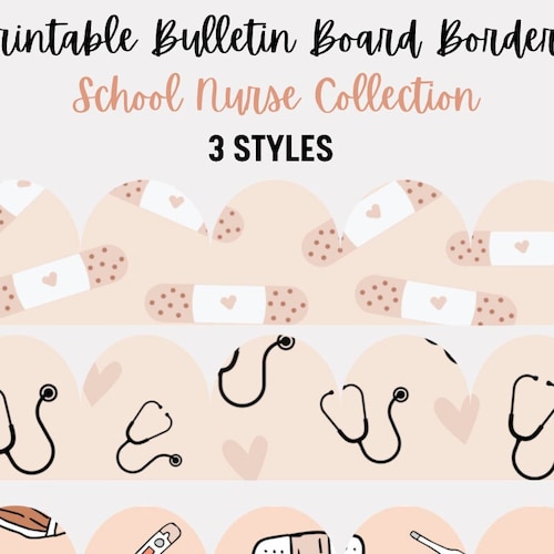 School Nurse Bundle Printable Bulletin Board Borders - Etsy