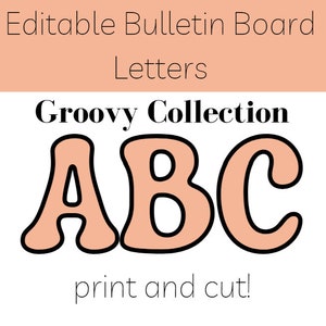 EDITABLE Groovy Bulletin Board Letters | Print + Cut - Etsy