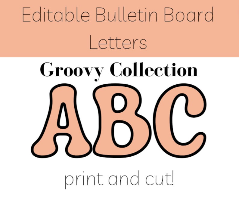 EDITABLE Groovy Bulletin Board Letters | Print + Cut - Etsy