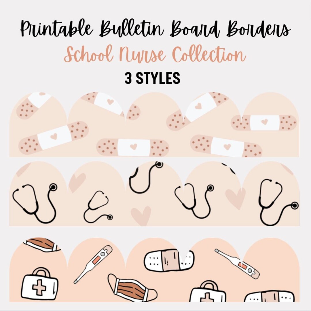 School Nurse Bundle Printable Bulletin Board Borders - Etsy