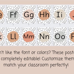 EDITABLE Modern Boho Spotty Classroom Alphabet Posters - Etsy