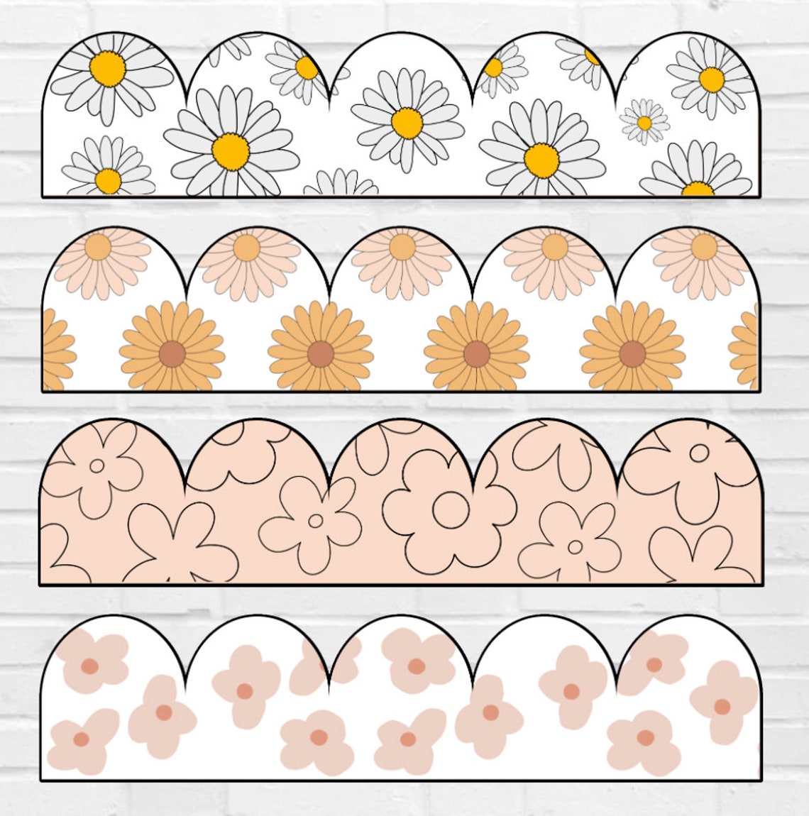 Floral Bundle Classroom Bulletin Board Borders Instant Download ...