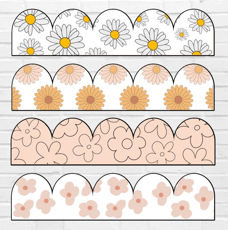Floral Bundle | Classroom Bulletin Board Borders | Instant Download ...