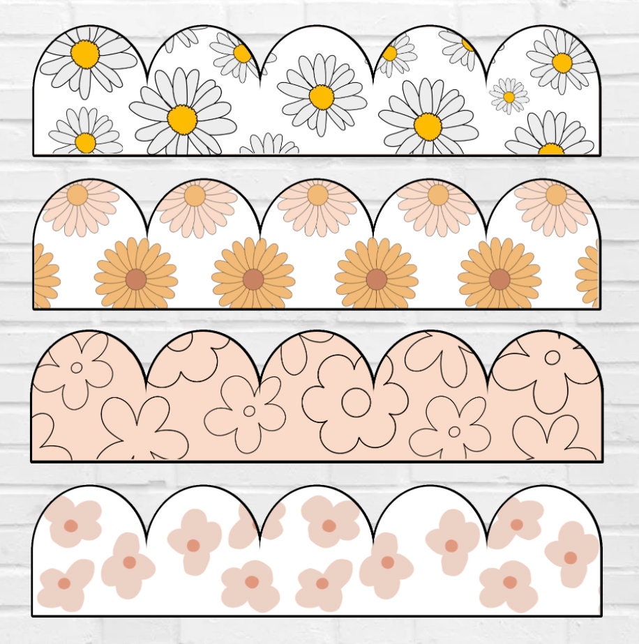 Floral Bundle | Classroom Bulletin Board Borders | Instant Download ...