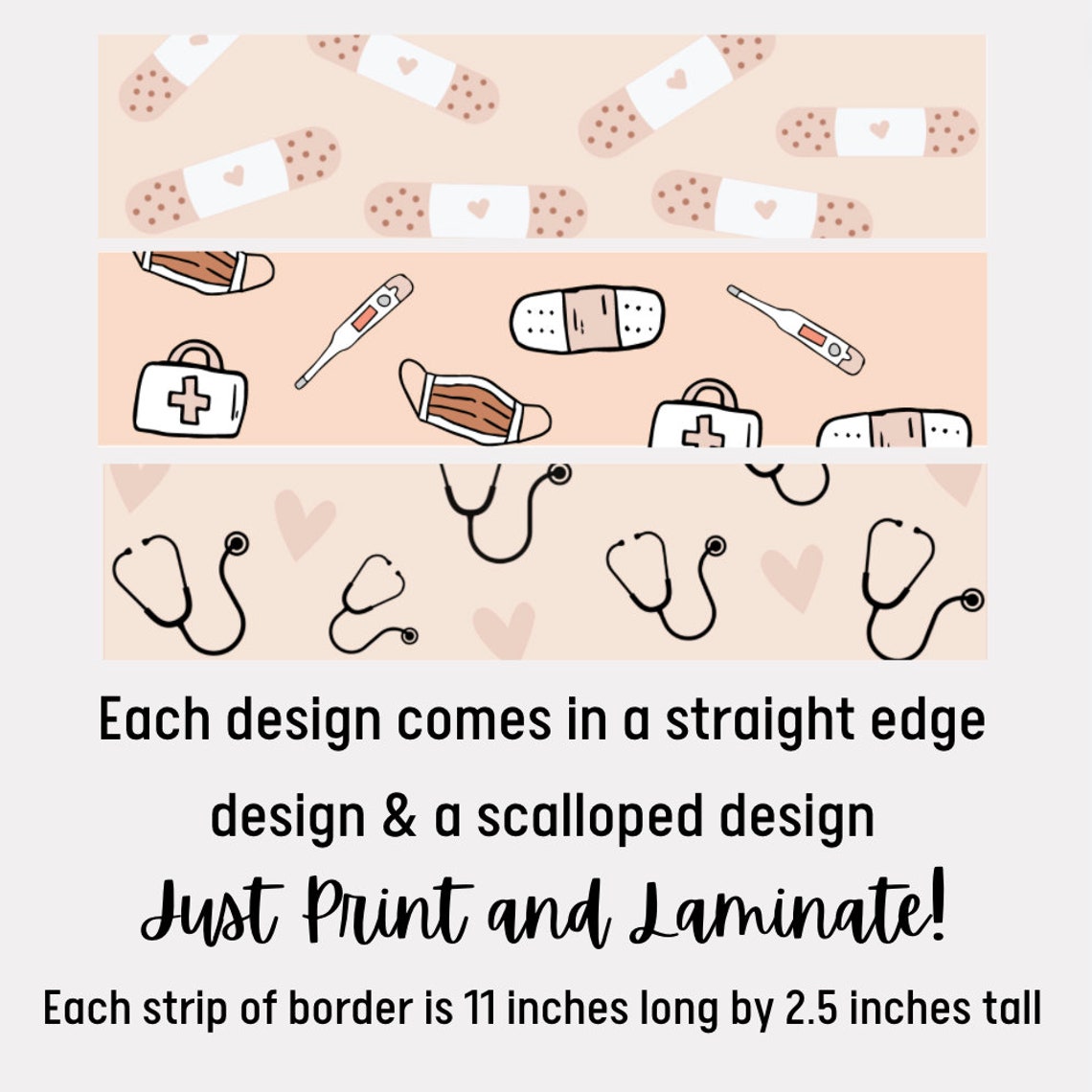 School Nurse Bundle Printable Bulletin Board Borders - Etsy