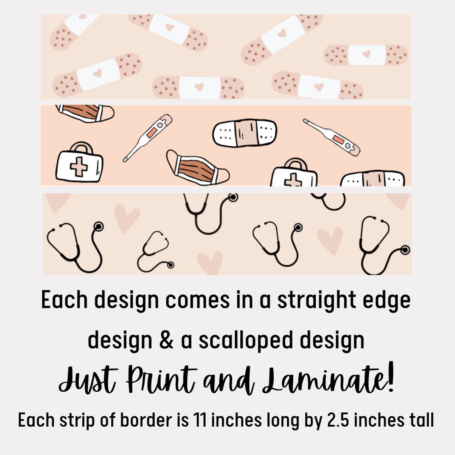 School Nurse Bundle Printable Bulletin Board Borders - Etsy