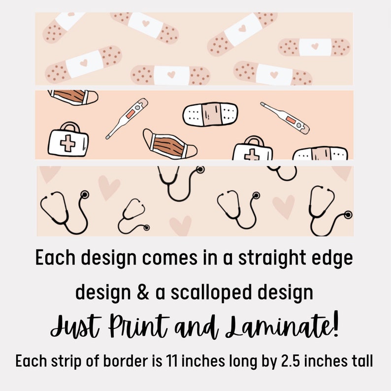 School Nurse Bundle Printable Bulletin Board Borders - Etsy