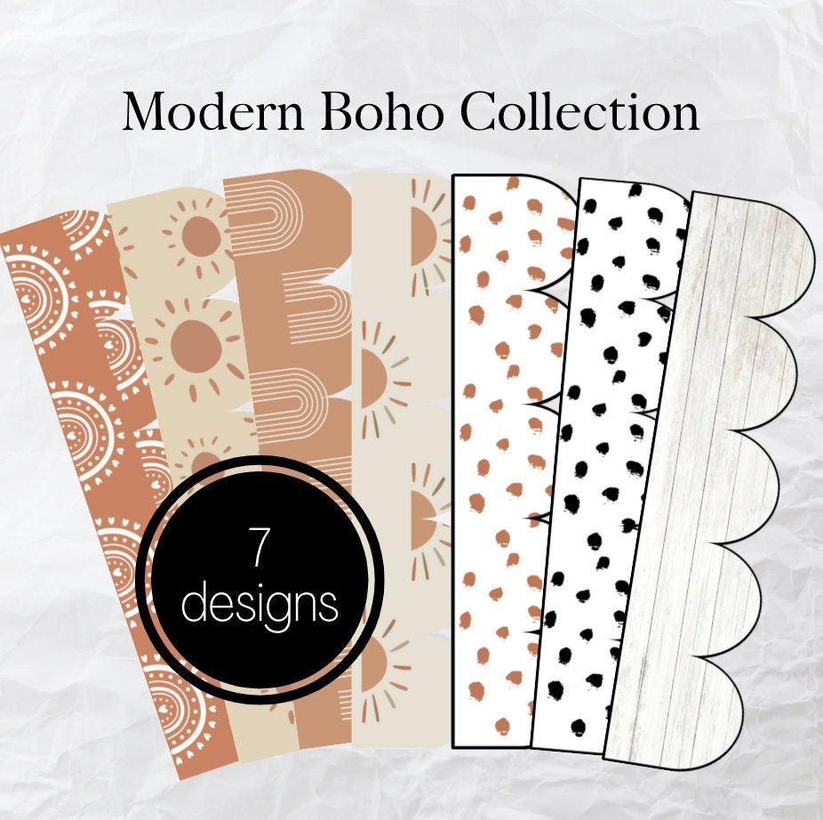 Modern Boho Bundle | Printable Classroom Bulletin Board Borders - Etsy