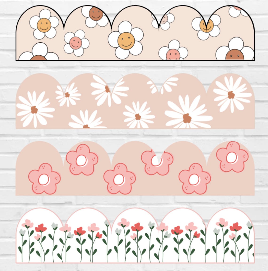Floral Bundle Classroom Bulletin Board Borders Instant Download ...