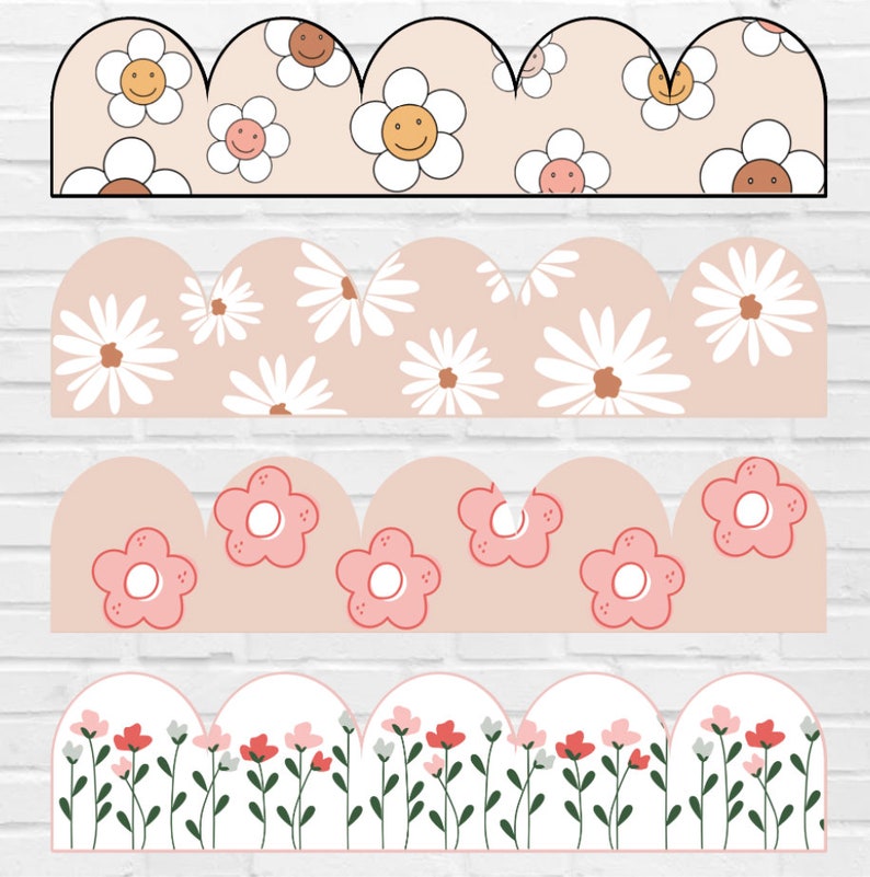 Floral Bundle | Classroom Bulletin Board Borders | Instant Download ...