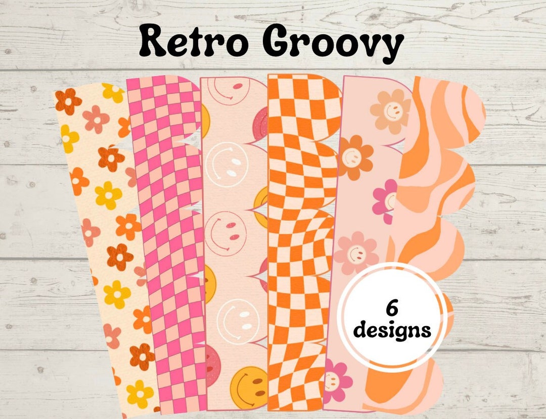 Retro Groovy 70s Bundle | Printable Digital Bulletin Board Borders - Etsy