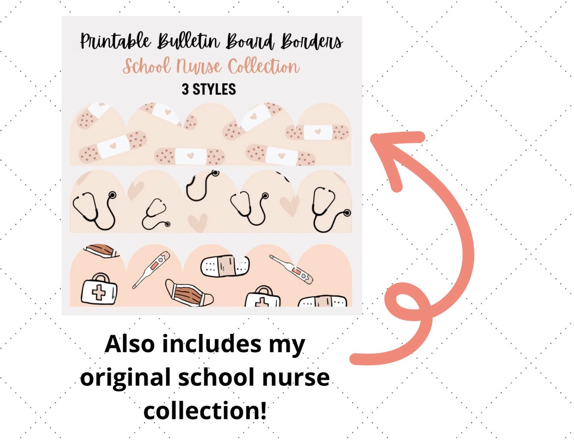 School Nurse Bundle | Printable Bulletin Board Borders + Bonus Bulletin ...