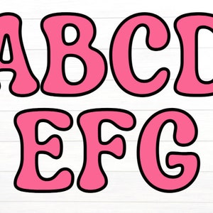 EDITABLE Groovy Bulletin Board Letters | Print + Cut - Etsy