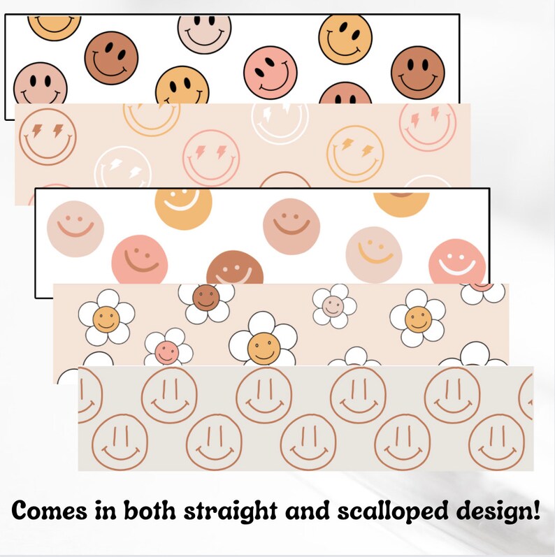 Boho Smiley Bundle Digital Download Printable Bulletin Board Borders - Etsy