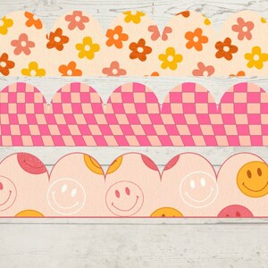 Retro Groovy 70s Bundle | Printable Digital Bulletin Board Borders - Etsy