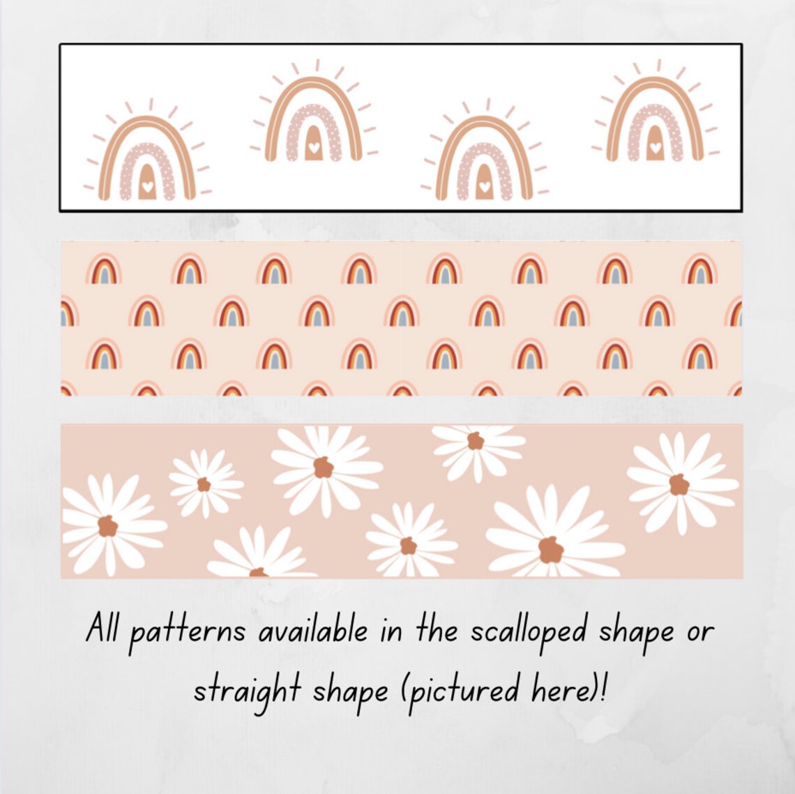 Boho Rainbow Bundle | Printable Bulletin Board Borders - Etsy