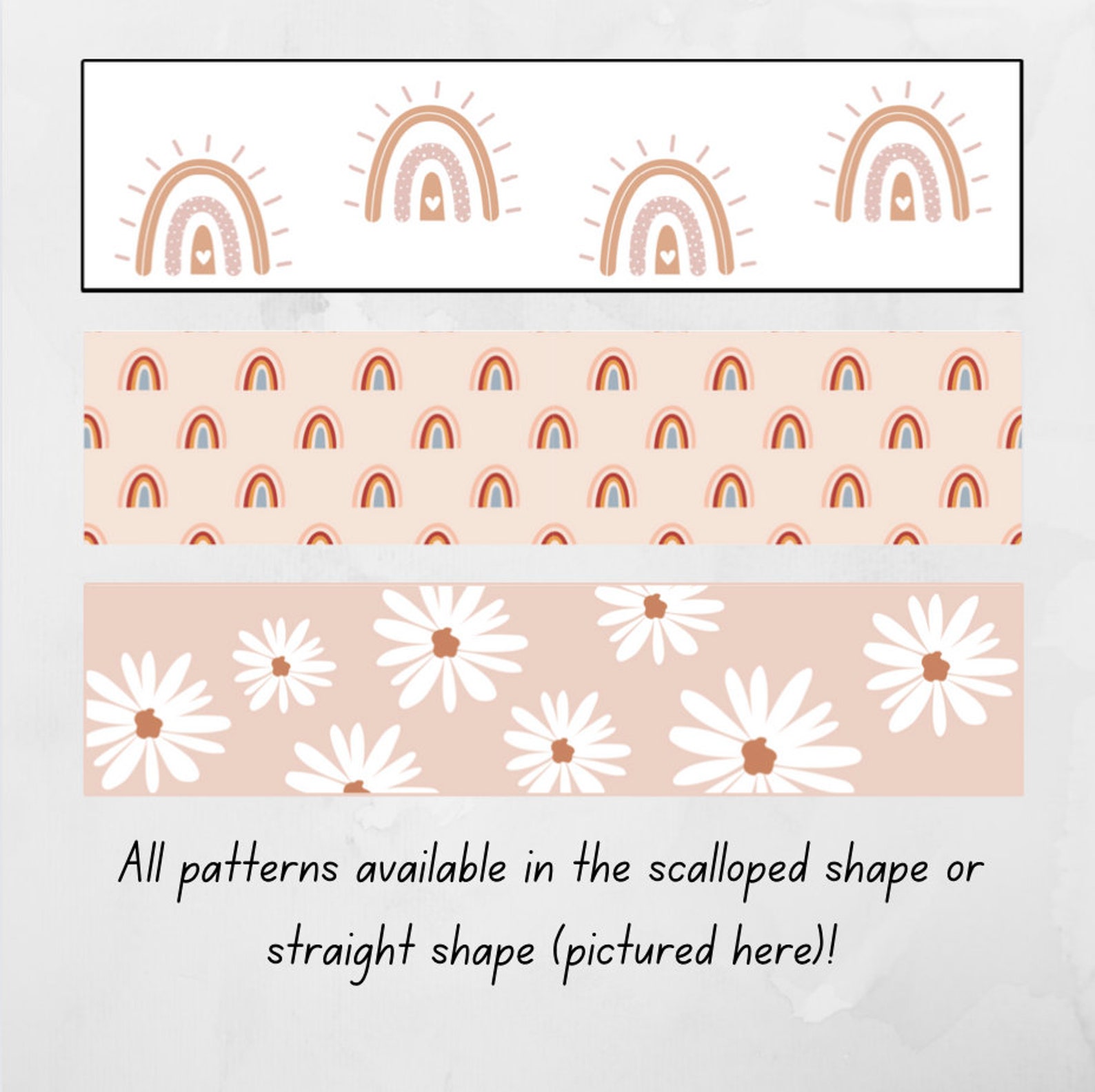 Boho Rainbow Bundle | Printable Bulletin Board Borders - Etsy