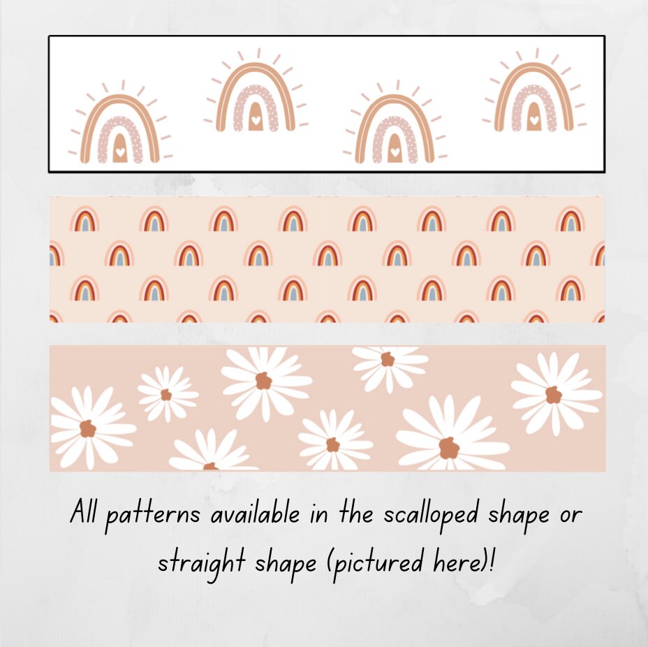 Boho Rainbow Bundle | Printable Bulletin Board Borders - Etsy