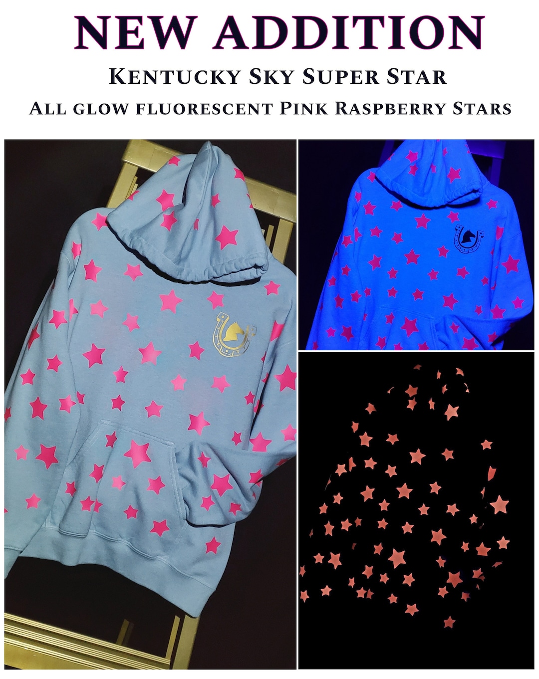 NEW ADDITION KENTUCKY Sky Super Star Hoodie With Horseshoe. - Etsy