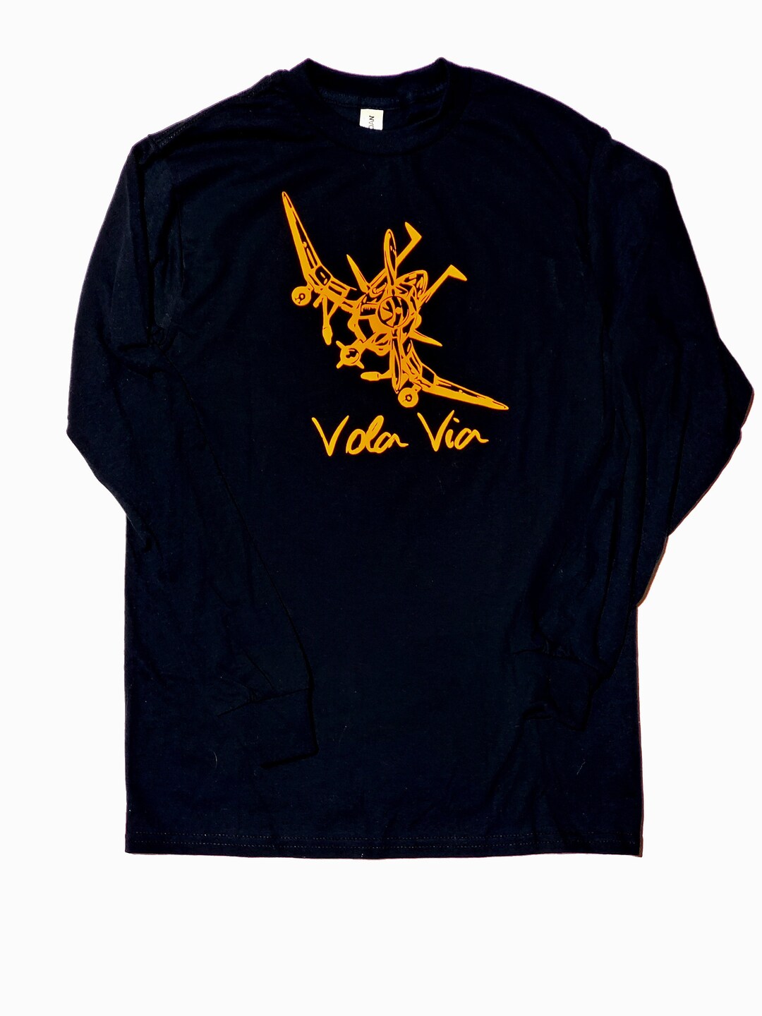 Vola Via- Fly Away,to Flee With Aircraft. Black and Orange Fluorescent ...