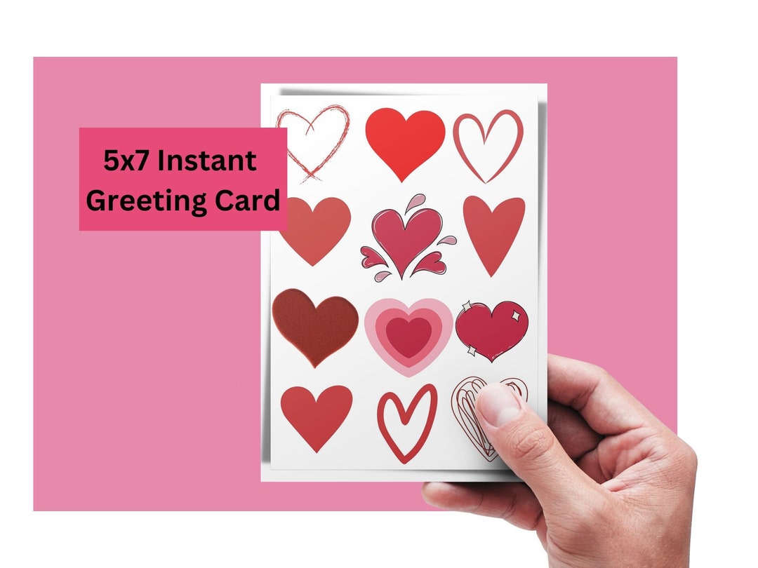 VALENTINE’S Day Printable Greeting Card | Hearts Printable Card ...