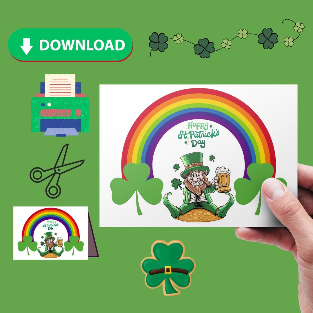 St Patricks Day Printable Greeting Card St Patricks Day Printable Card ...