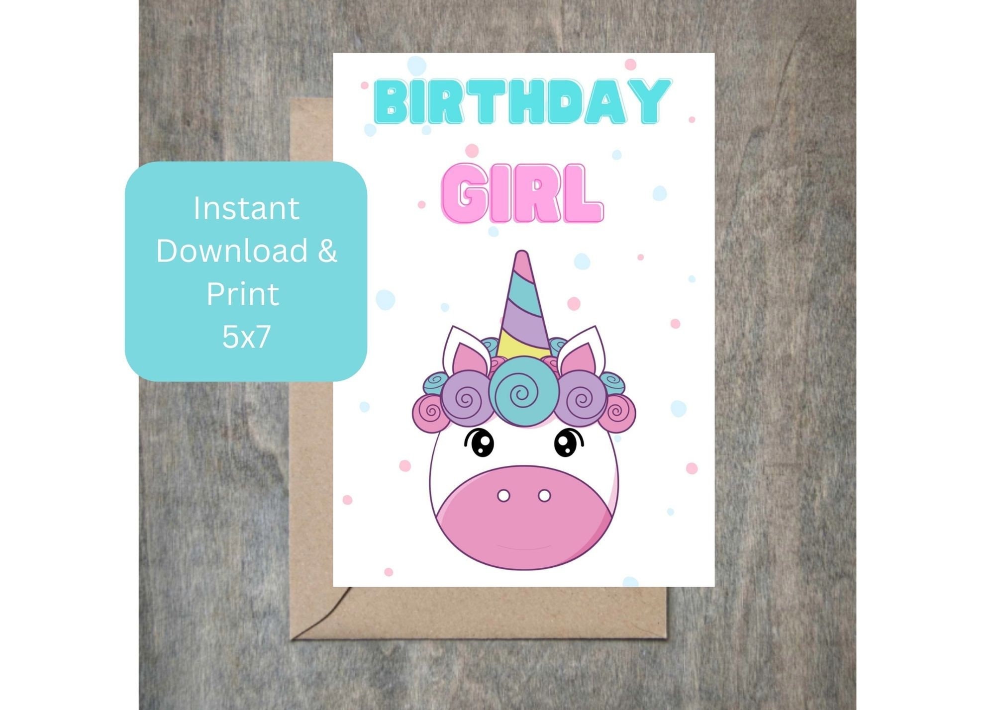 Unicorn Happy Birthday Printable Greeting Card | Cute Unicorn Printable ...
