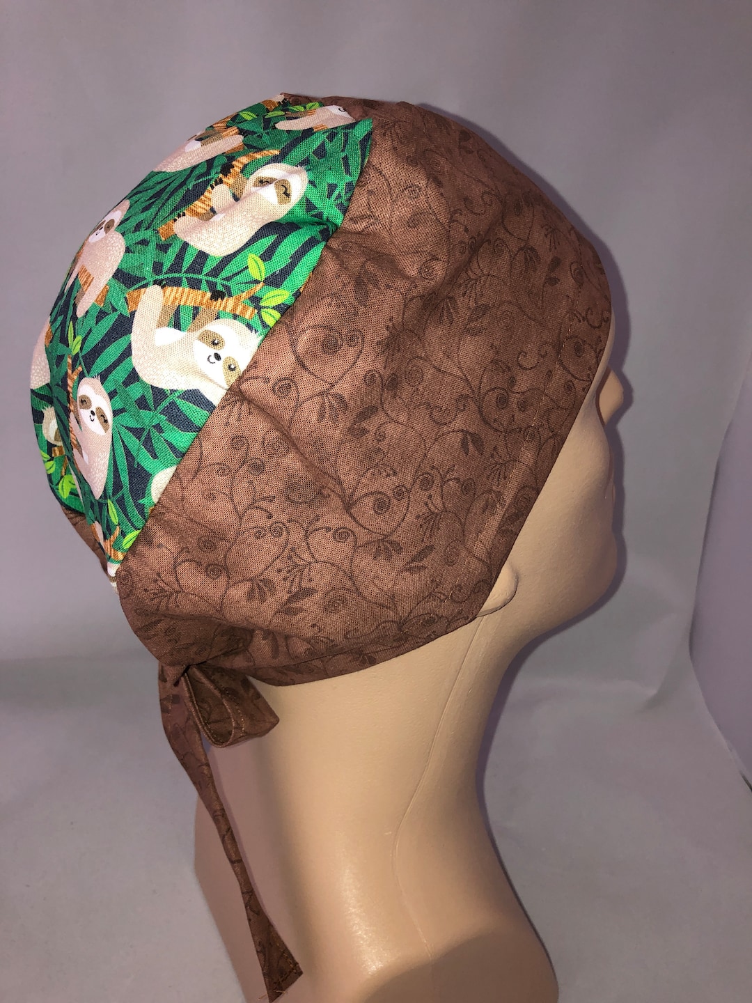 Tie Back Scrub Hat Sleepy Sloth Combo CRNA CNOR Dr Skull Scrub Cap - Etsy