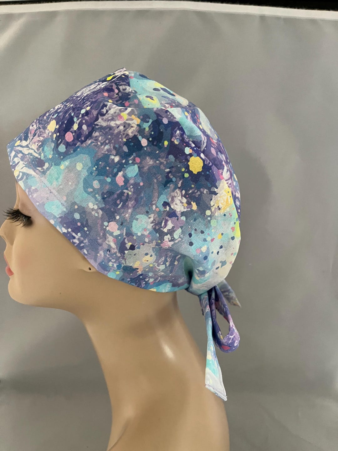 Tie Back Scrub Hat Splash Paint Colors CRNA CNOR Dr Scrub Cap Surgeon ...
