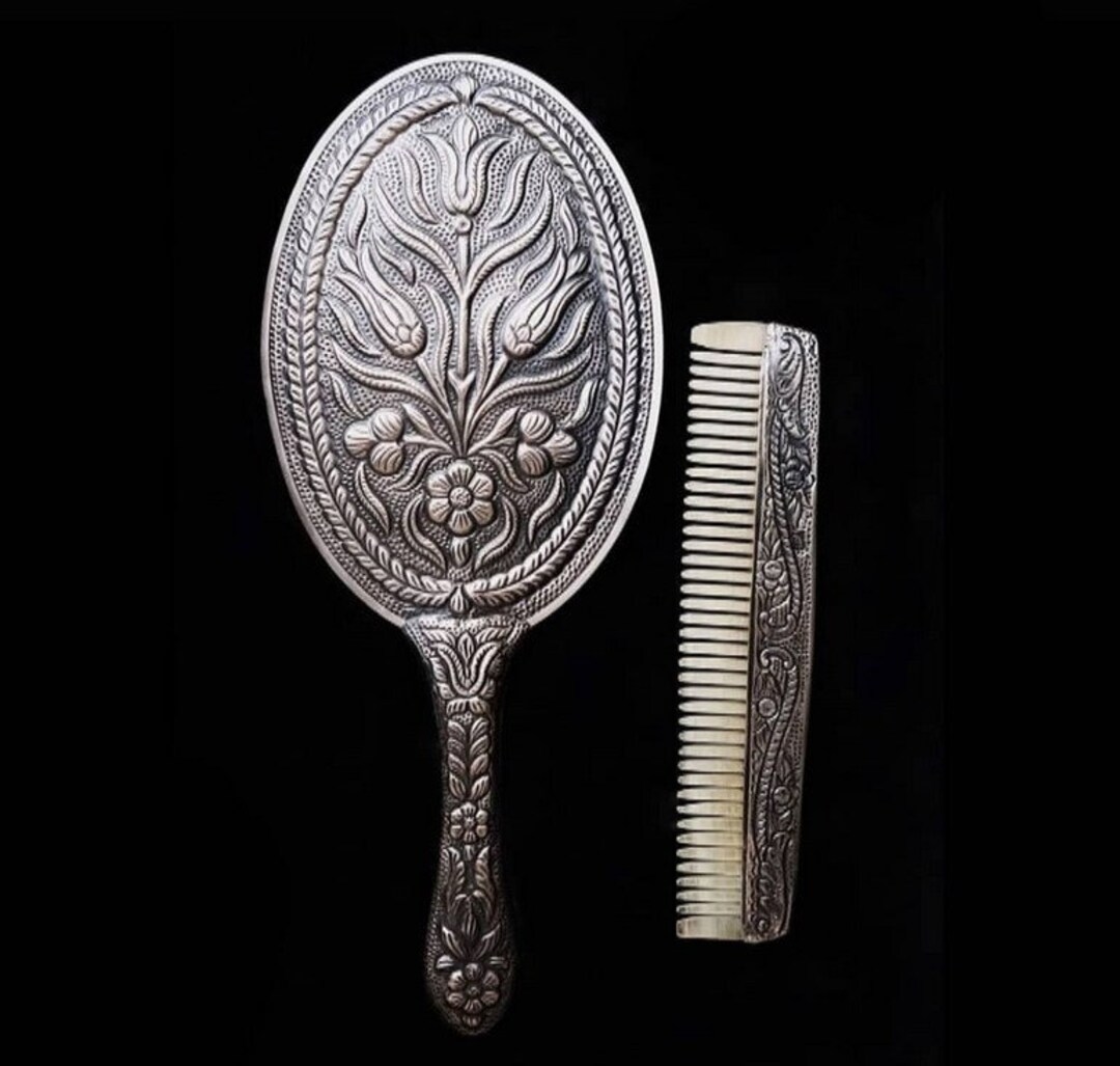 Silver Mirror-comb Set,luxury Gift for Her,bridesmaid Gift,silver Hand ...