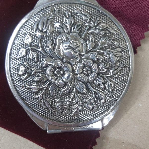 Vintage Round Purse Mirror - Etsy