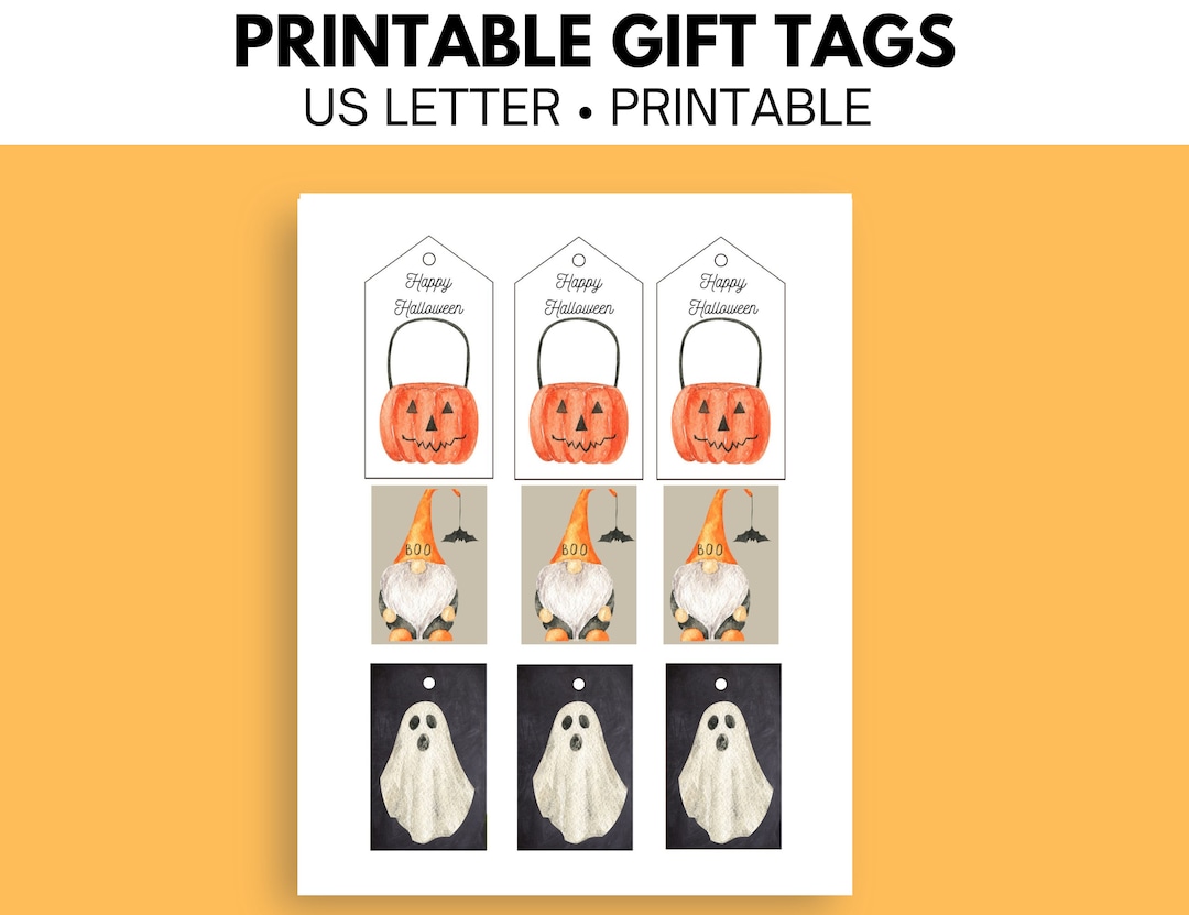 Halloween Printable Gift Tags, Gift Tags, Halloween Printable, Pumpkin ...
