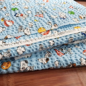 Snoopy Fabric, Snoopy Woodstock Fabric, Peanuts Fabric, Bubble Crepe ...