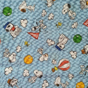 Snoopy Fabric, Snoopy Woodstock Fabric, Peanuts Fabric, Bubble Crepe ...