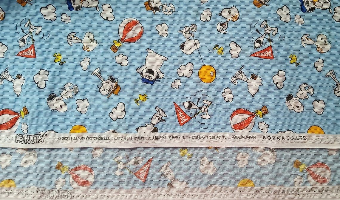 Snoopy Fabric, Snoopy Woodstock Fabric, Peanuts Fabric, Bubble Crepe ...
