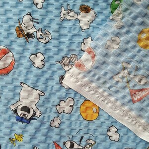 Snoopy Fabric, Snoopy Woodstock Fabric, Peanuts Fabric, Bubble Crepe ...
